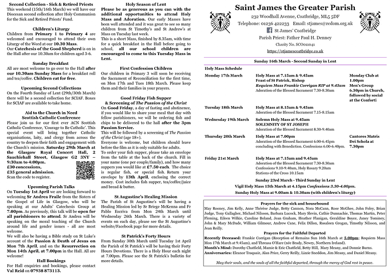 St James Parish bulletin Archives - St James the Greater Parish Church ...