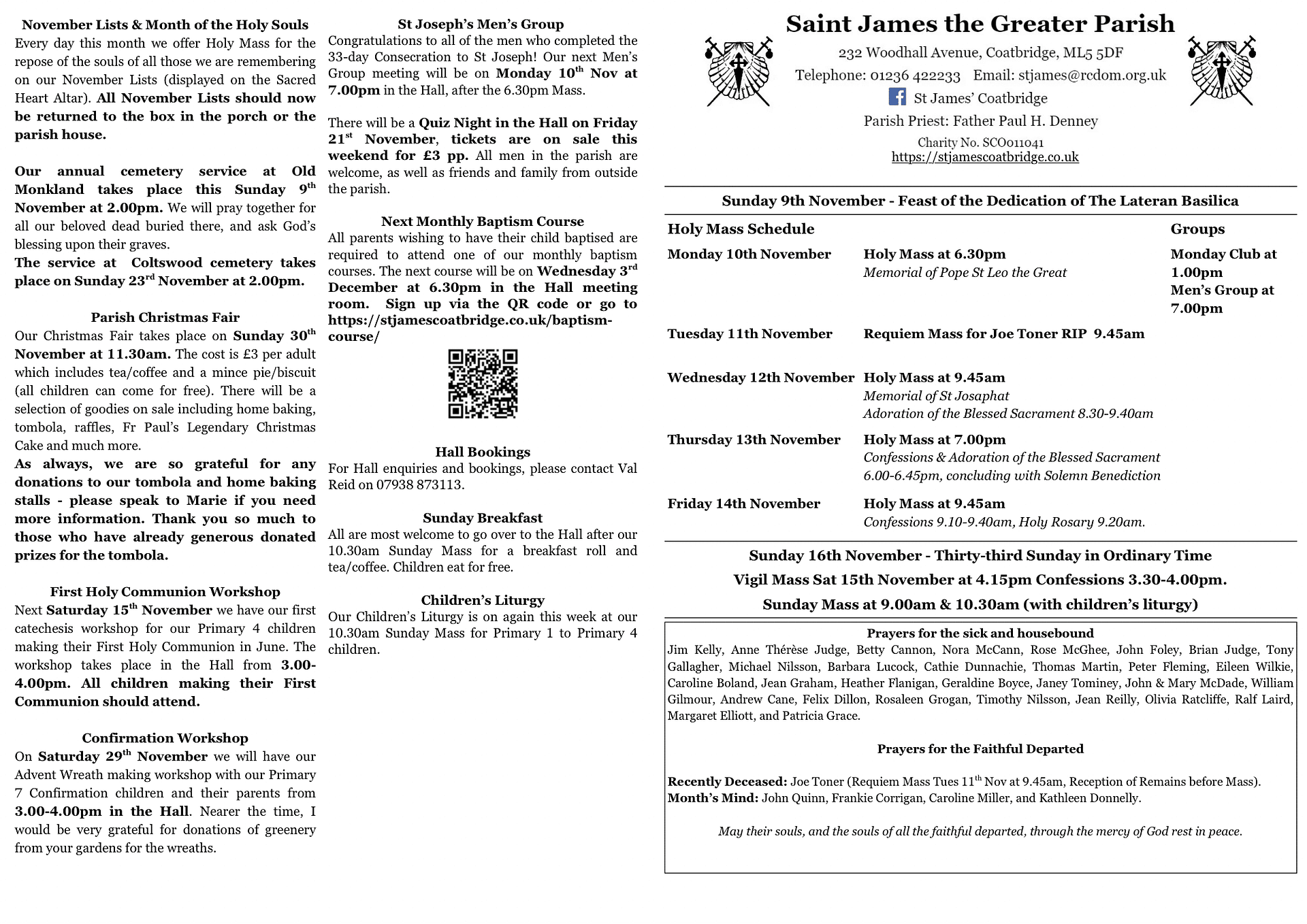 Parish bulletin for 9 November 2025 - St James the Greater Parish ...