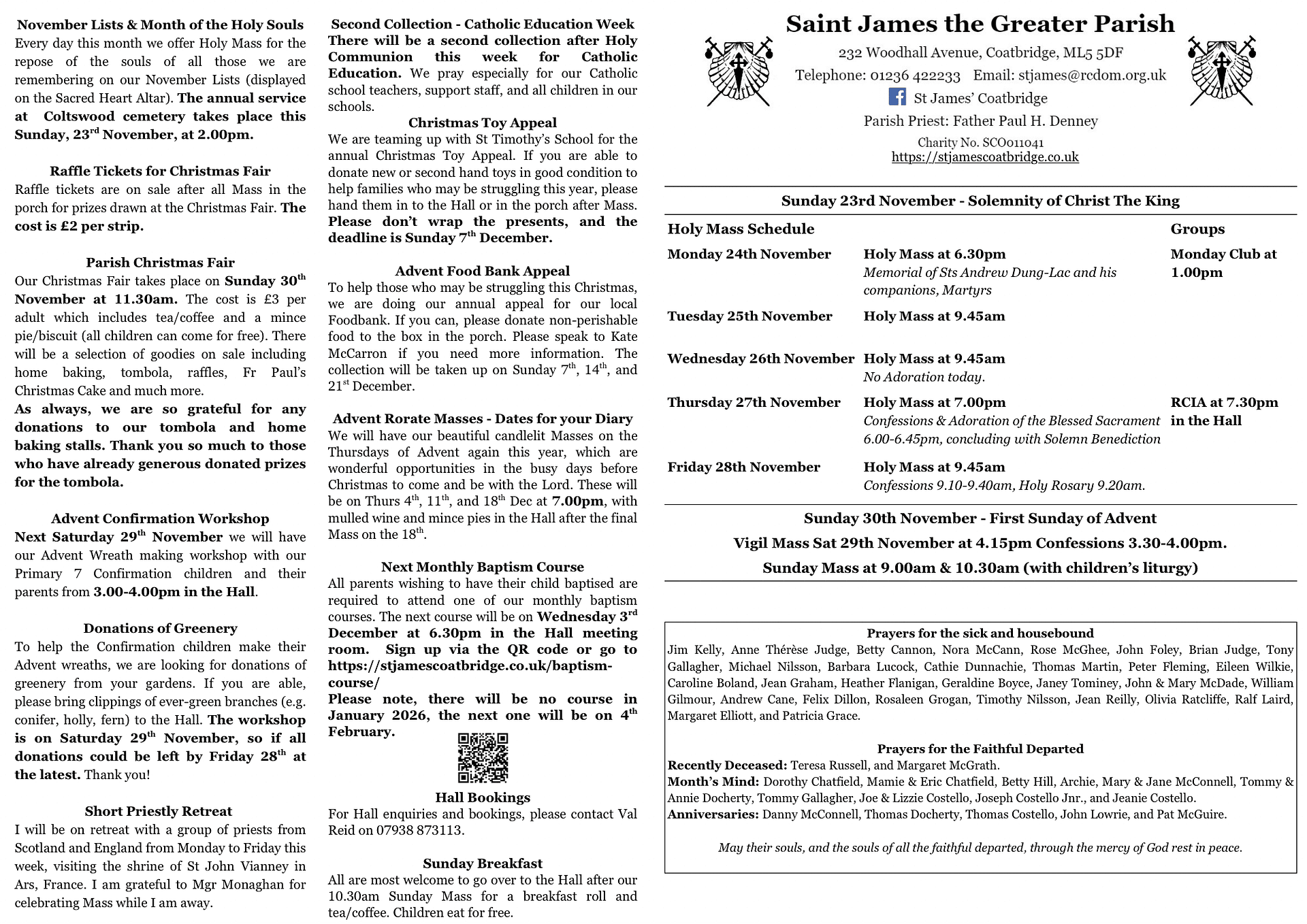 Parish bulletin for 23rd November 2025 - St James the Greater Parish ...
